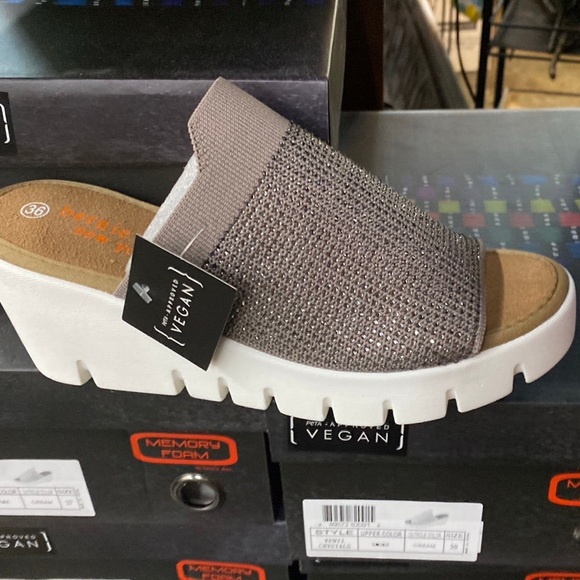 bernie mev. | Shoes | Venti Crystal Smoke Bernie Mev Wedge | Poshmark